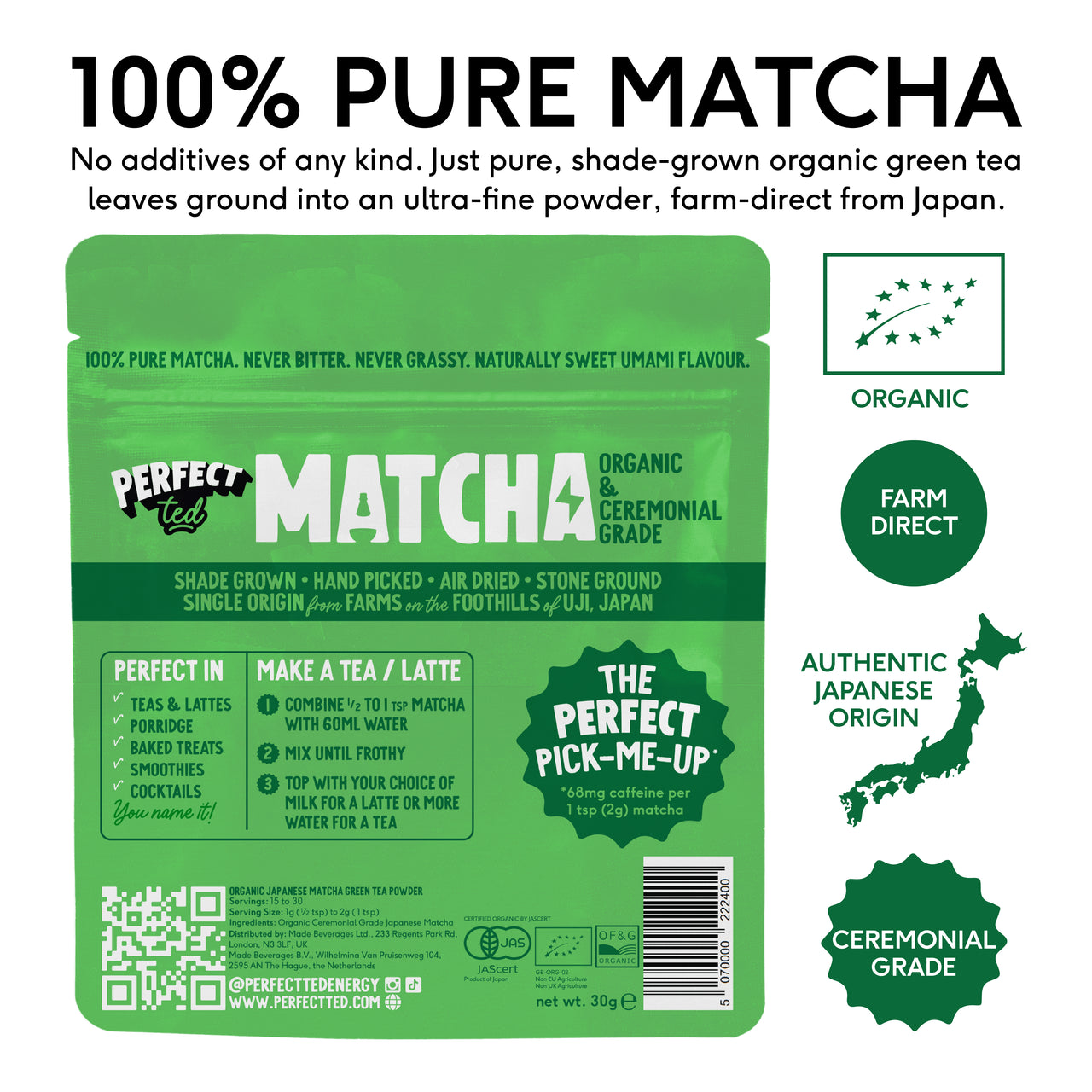 Matcha Powder 30g Pouch – PerfectTed