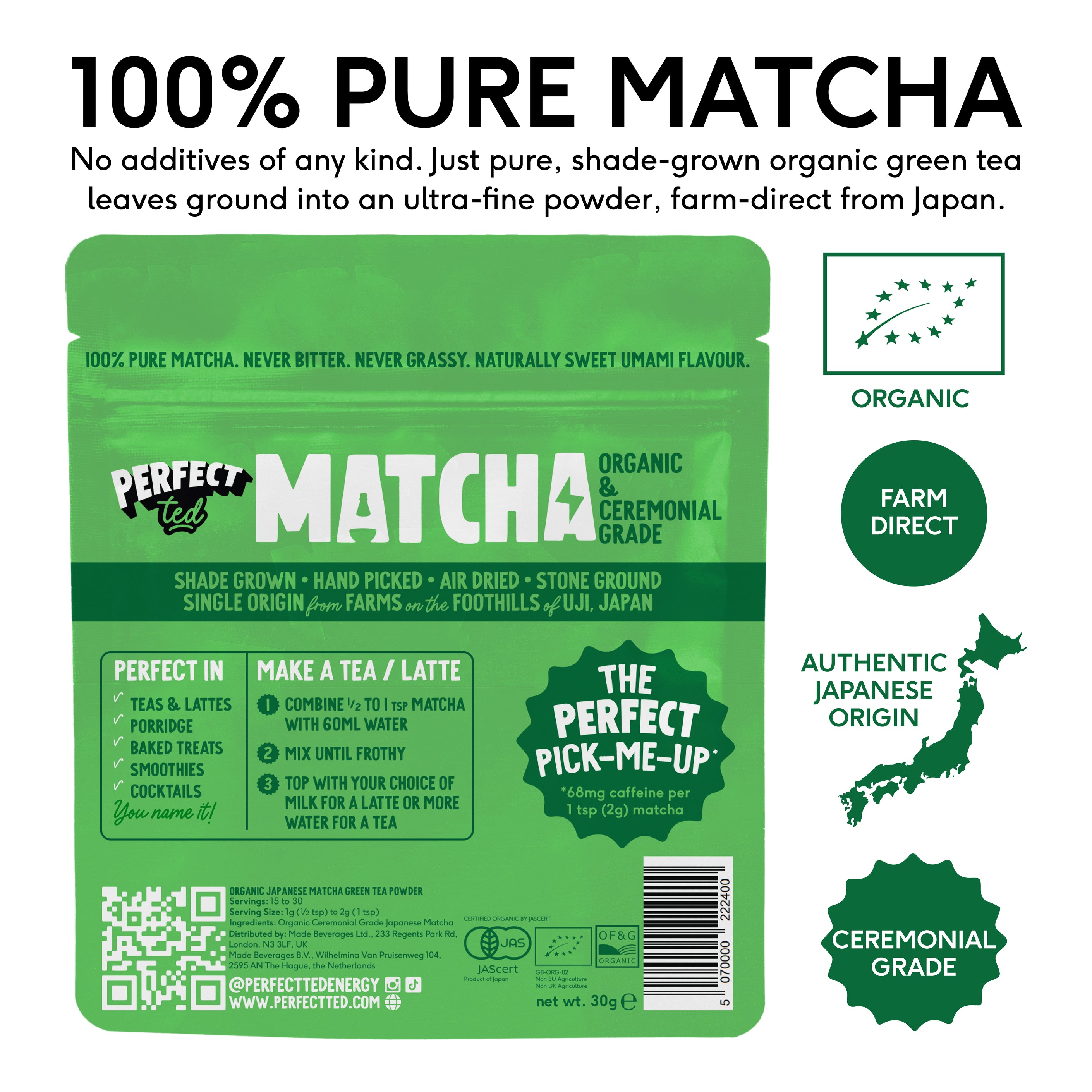 Matcha Powder 30g Pouch – PerfectTed
