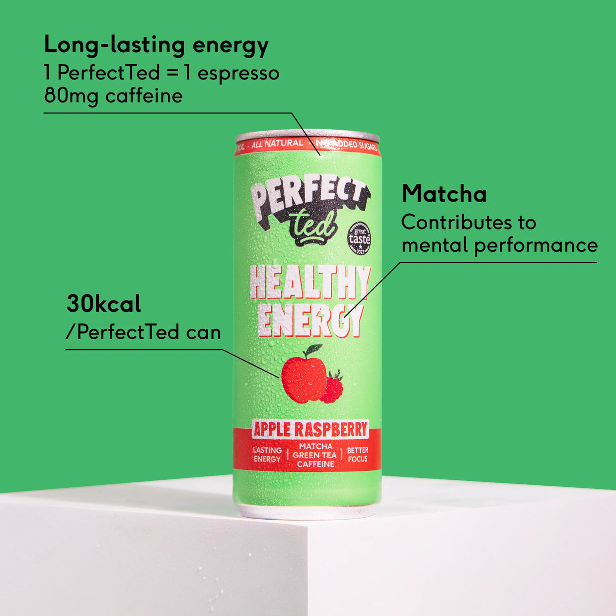 Apple Raspberry Natural Energy Drink – PerfectTed