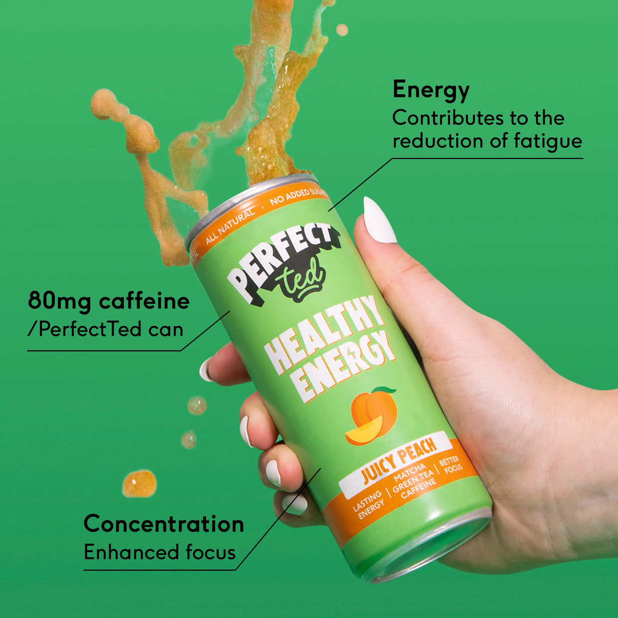 PerfectTed Juicy Peach Healthy Energy Drink