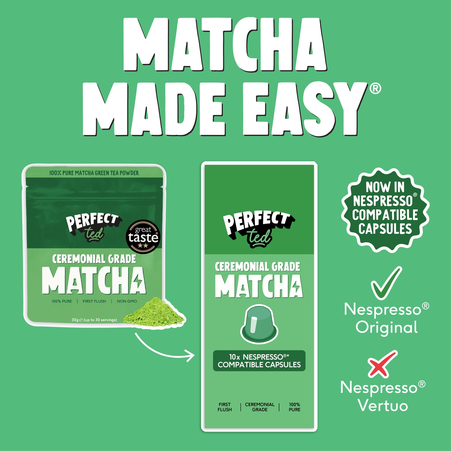 Matcha Original Nespresso® Compatible Pod – PerfectTed
