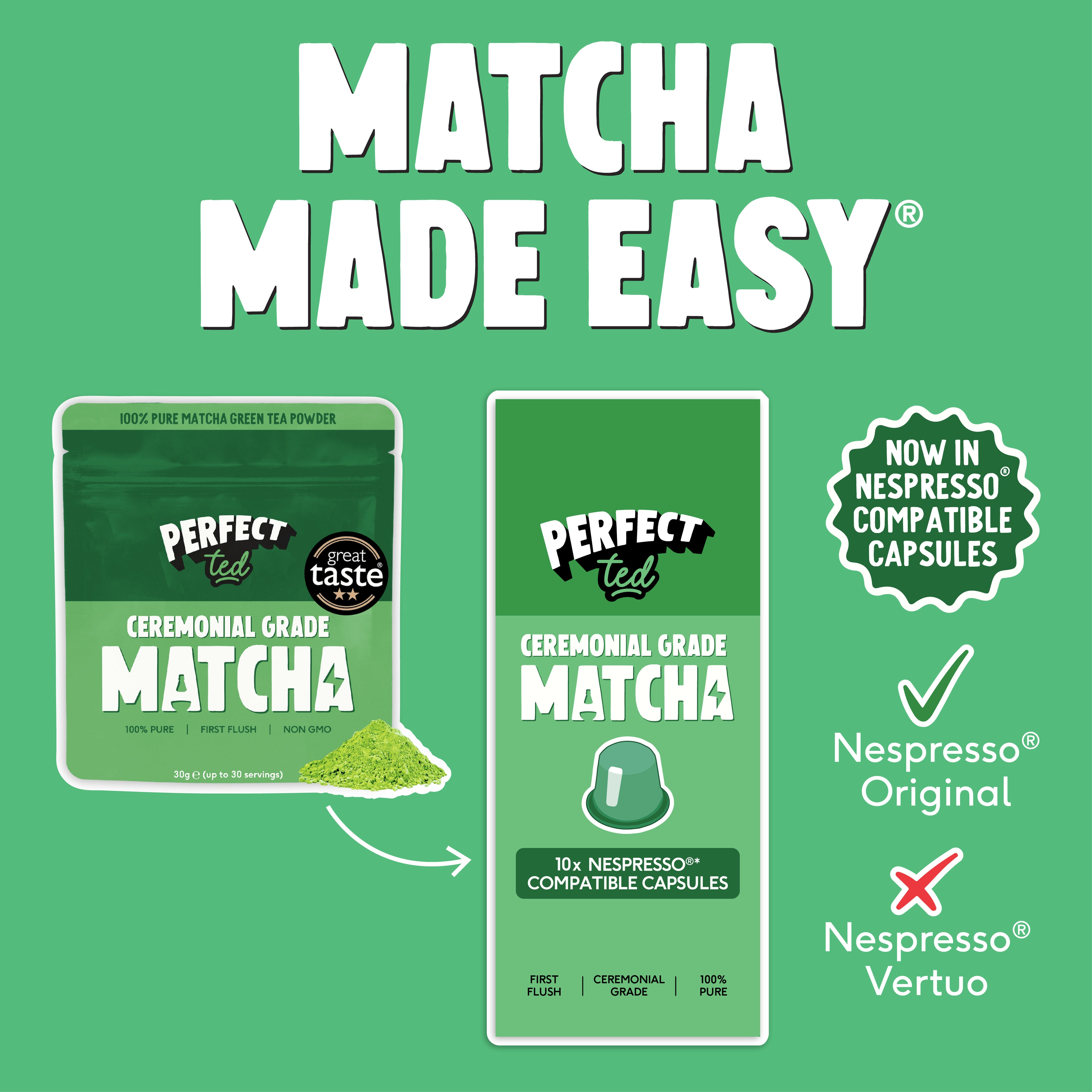Matcha Original Nespresso® Compatible Pod – PerfectTed